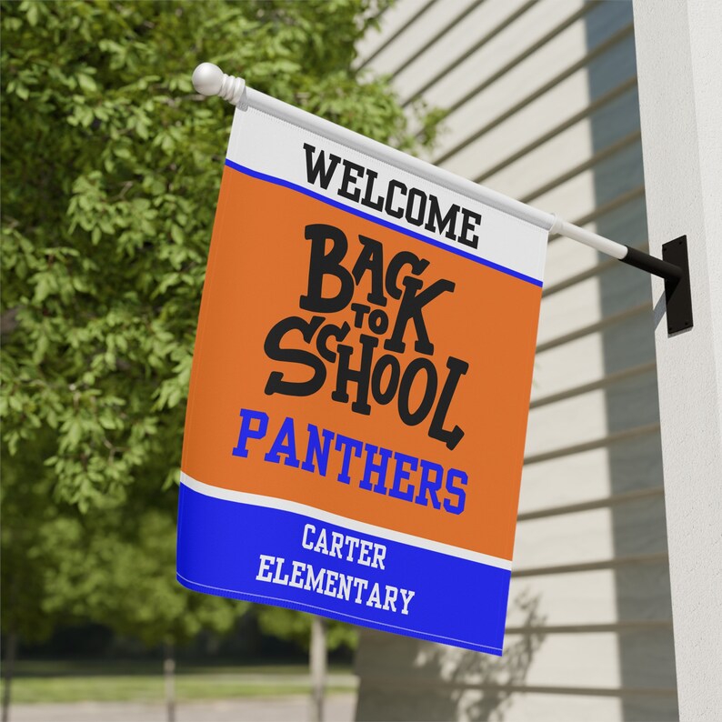 Personalized Welcome Back to School Sign, Mascot Yard Garden Flag ...