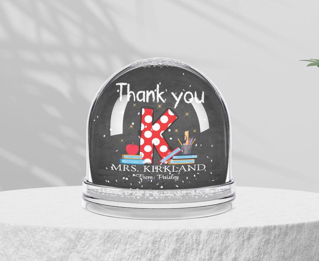 Custom Snow Globe Teacher Thank You Gift, Personalized Image Snowglobe ...