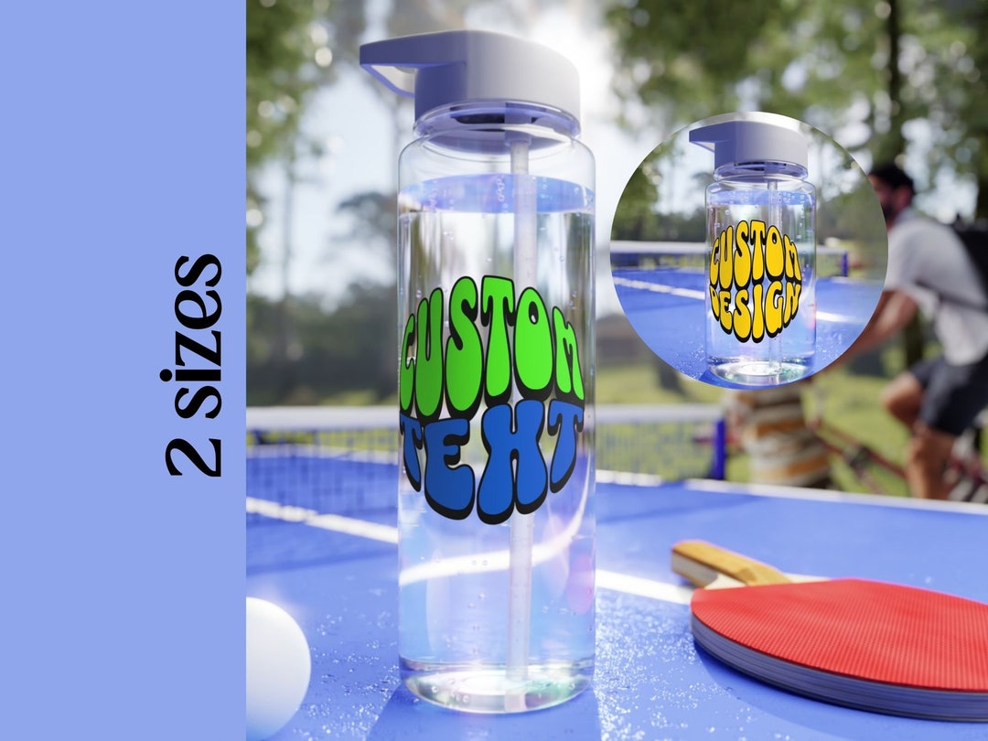 Custom Text Water Bottle, Personalized Sports Bottle, Custom Team ...