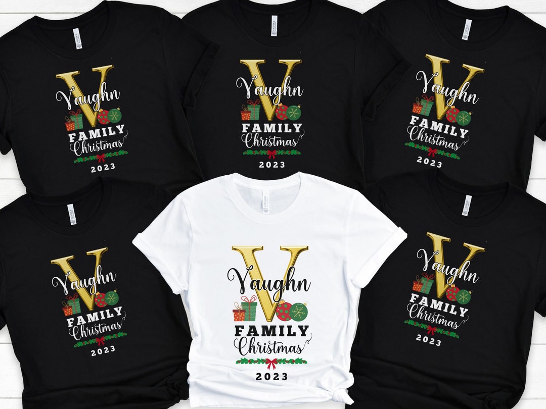 Personalized Monogrammed Family Name Christmas Shirt, Custom Group ...