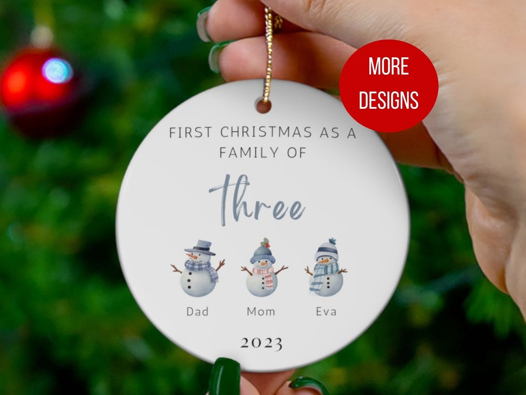 Personalized Family of Three Christmas Ornament, Family of 3 Ornament ...