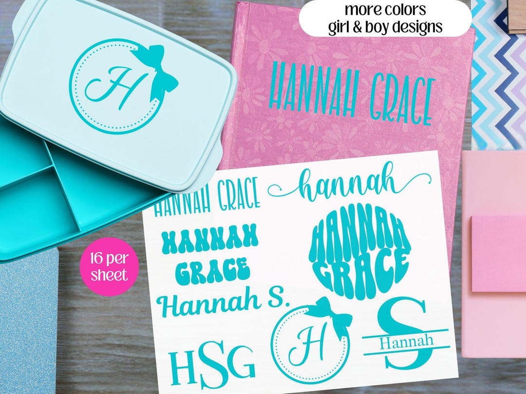 Custom Name Label School Label Monogram Name Stickers Daycare Teacher ...