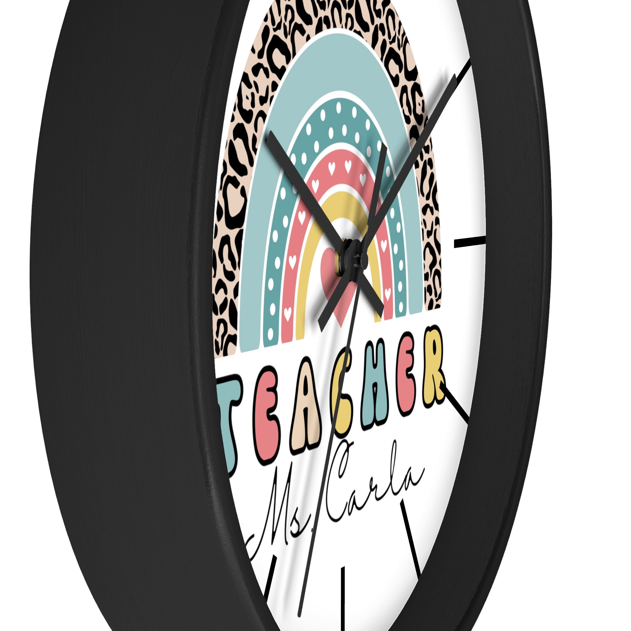 Personalized Rainbow Teacher Clock, Classroom Decor, Teacher Gift ...