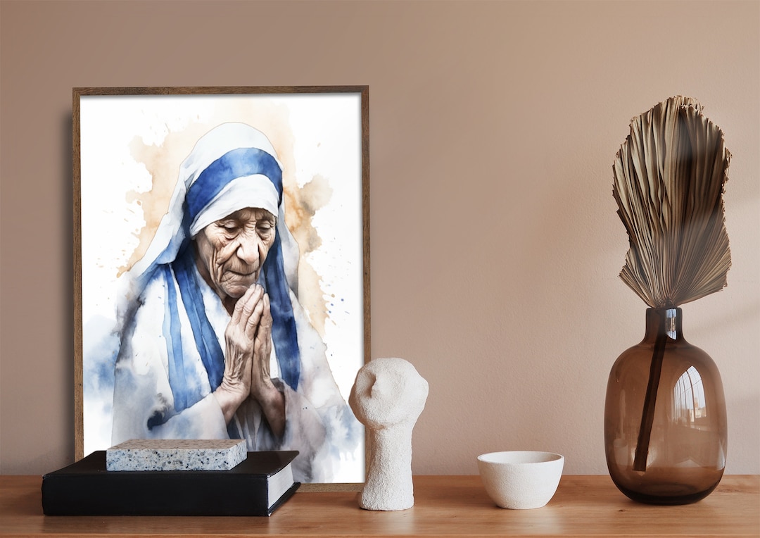 Mother Teresa Canvas, Teresa Wall Art, Teresa Print, Living Room Wall ...