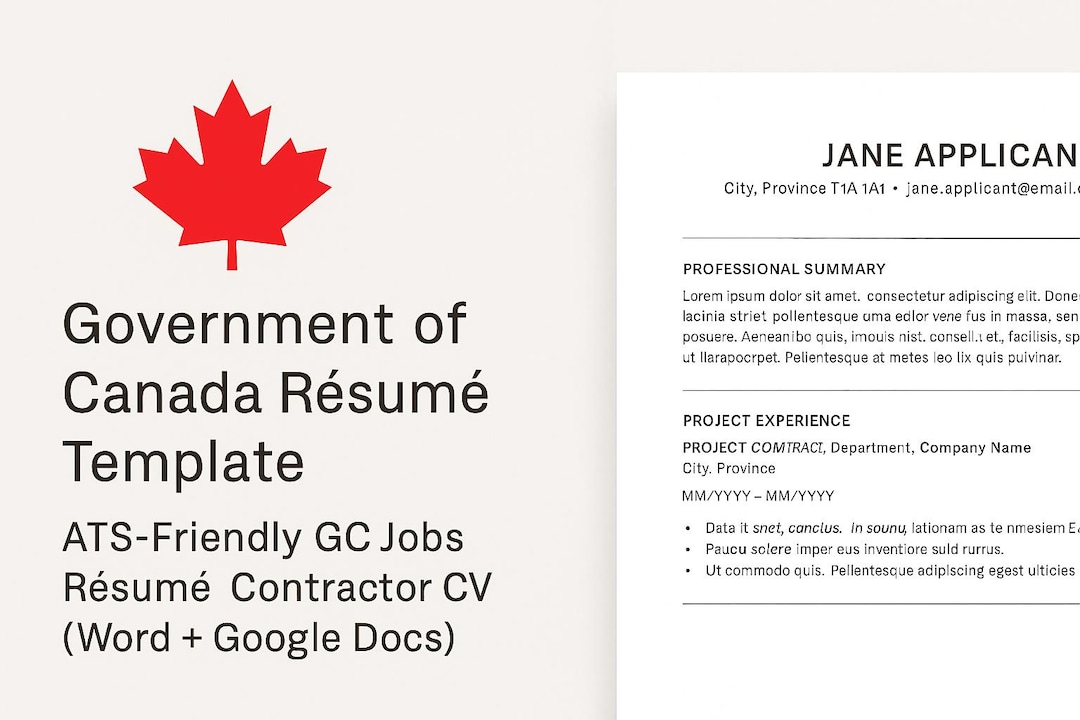 Government of Canada Résumé Template | Ats-friendly GC Jobs Résumé ...