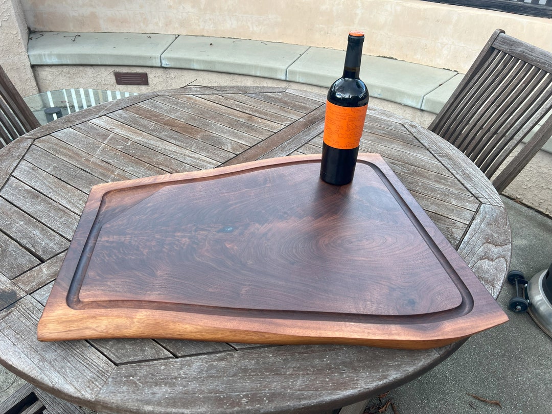 Extra Large Walnut Carving Board Live Edge With Organic Juice Groove - Etsy