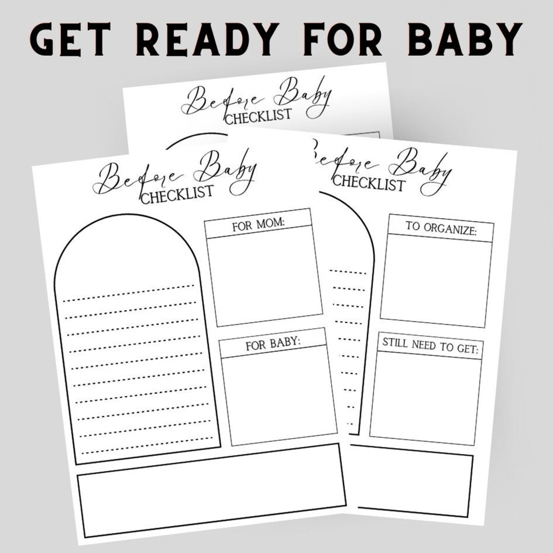 Get Ready for Baby Checklist to Do List Printable Newborn - Etsy