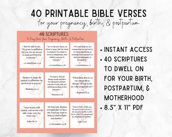 Printable Bible Verses, 40 Scriptures to Pray Over Your Birth ...