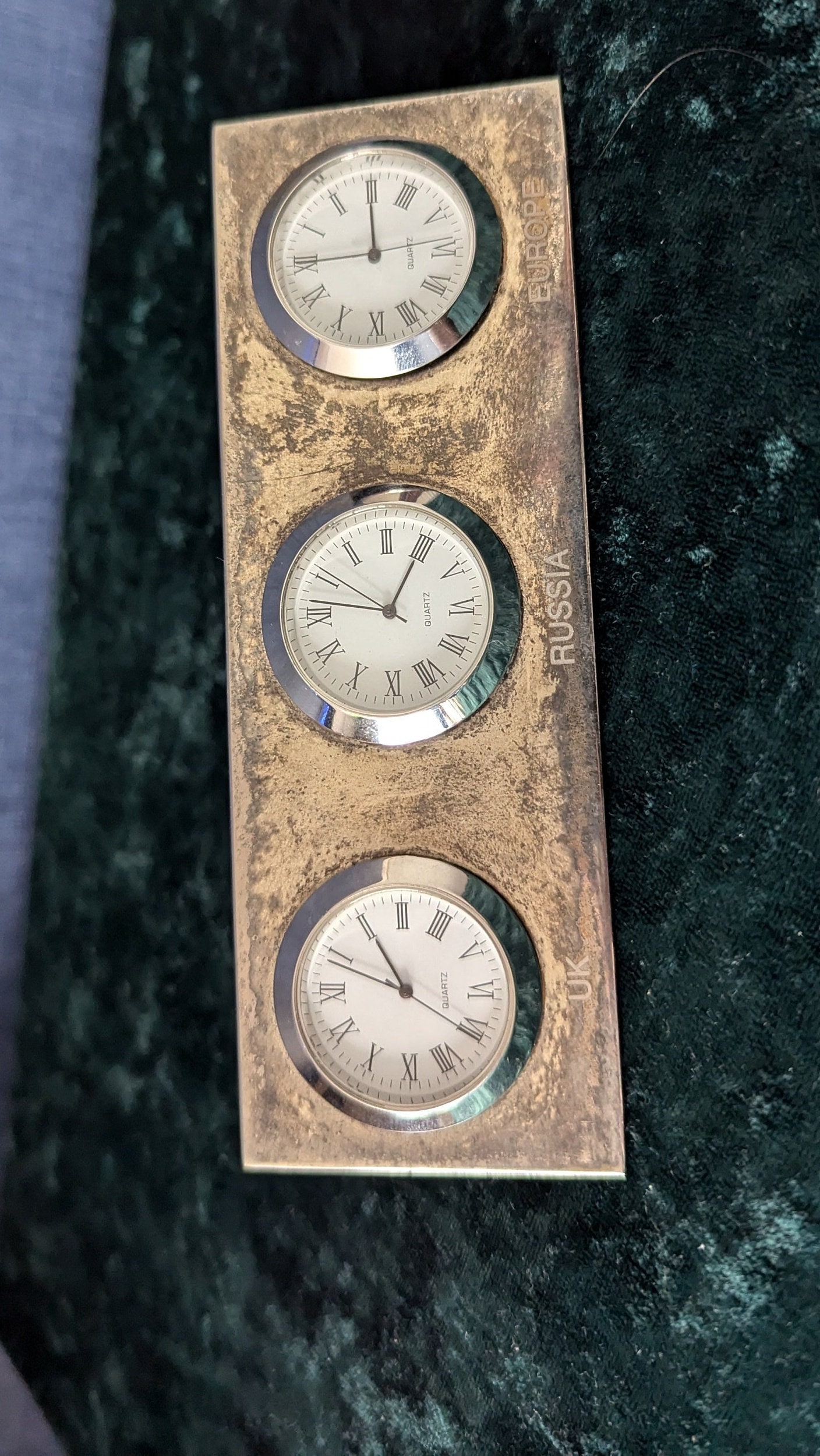 Vintage 3 Time Zones Desktop Clock - Etsy