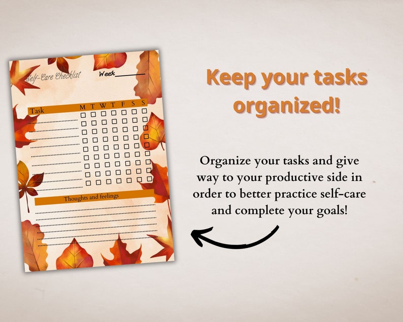 Four Seasons Self-care Printable Weekly Planner Checkbox - Etsy