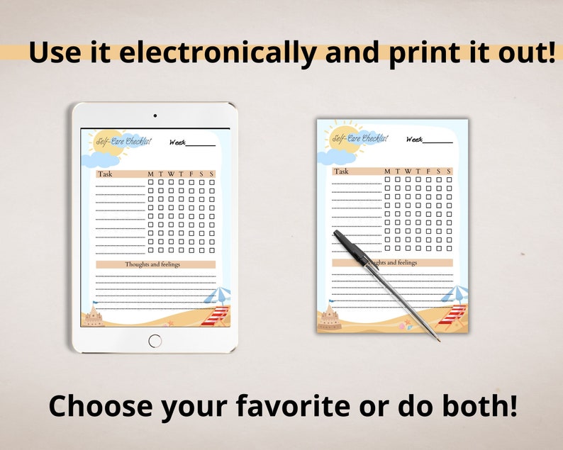 Four Seasons Self-care Printable Weekly Planner Checkbox - Etsy