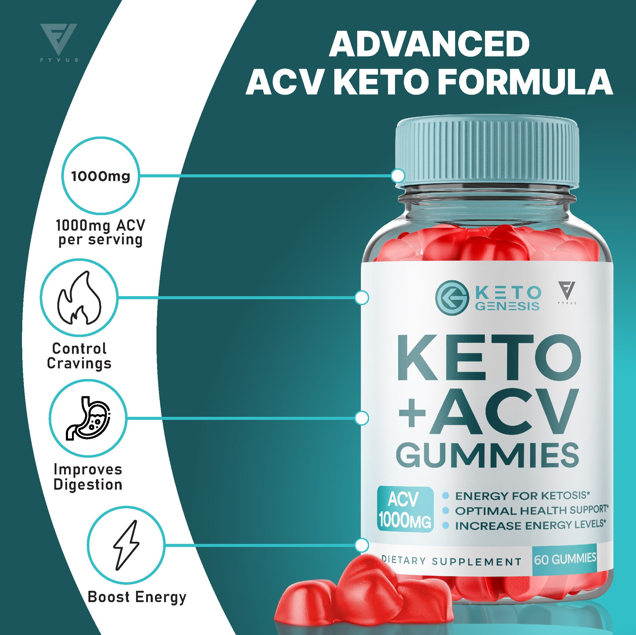 Keto Genesis Keto ACV Gummies, Keto + ACV Gummies Apple Cider Vinegar ...