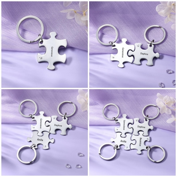 Puzzle Keychain - Etsy