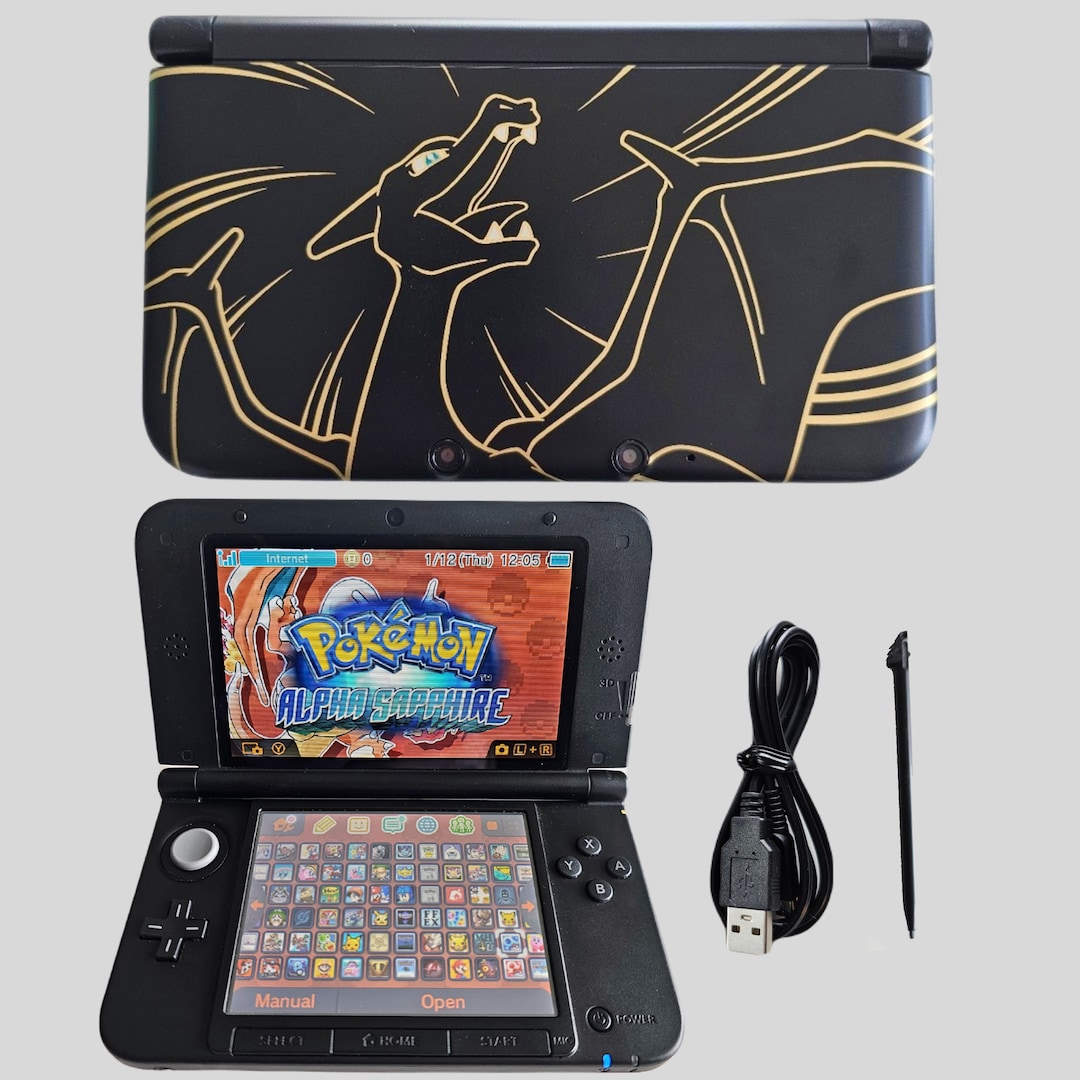 Custom 3DS XL Limited Edition Black With 128GB SD, Games, Stylus ...