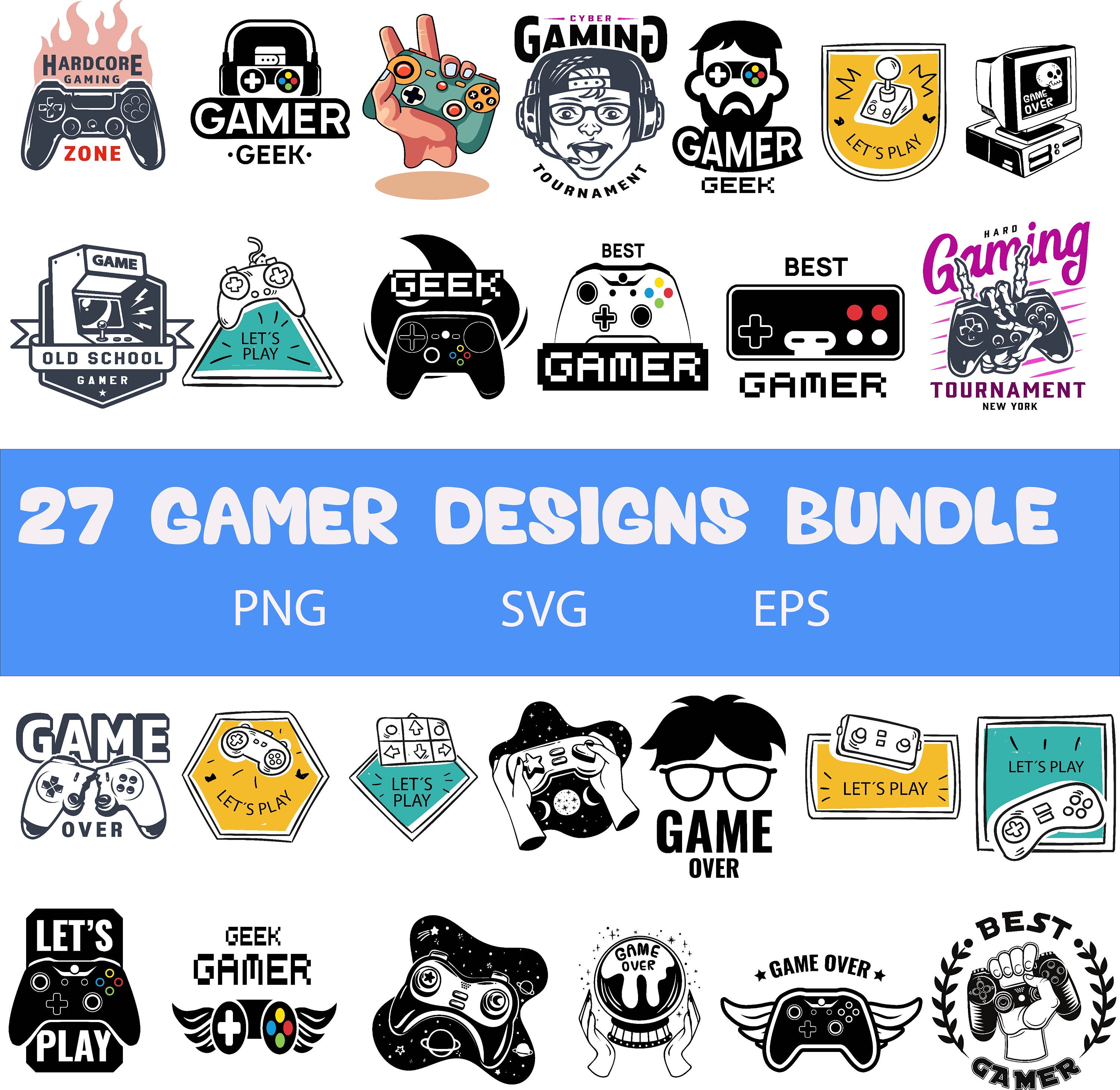 Gamer Svg Gamer Svg Bundle Gaming Svg Bundle Funny Gamer - Etsy
