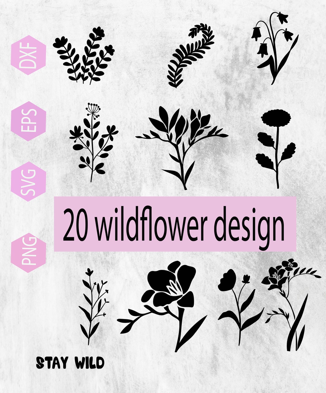 Wildflowers SVG Bundle, Big Bundle SVG File for Cricut, Wildflower SVG ...