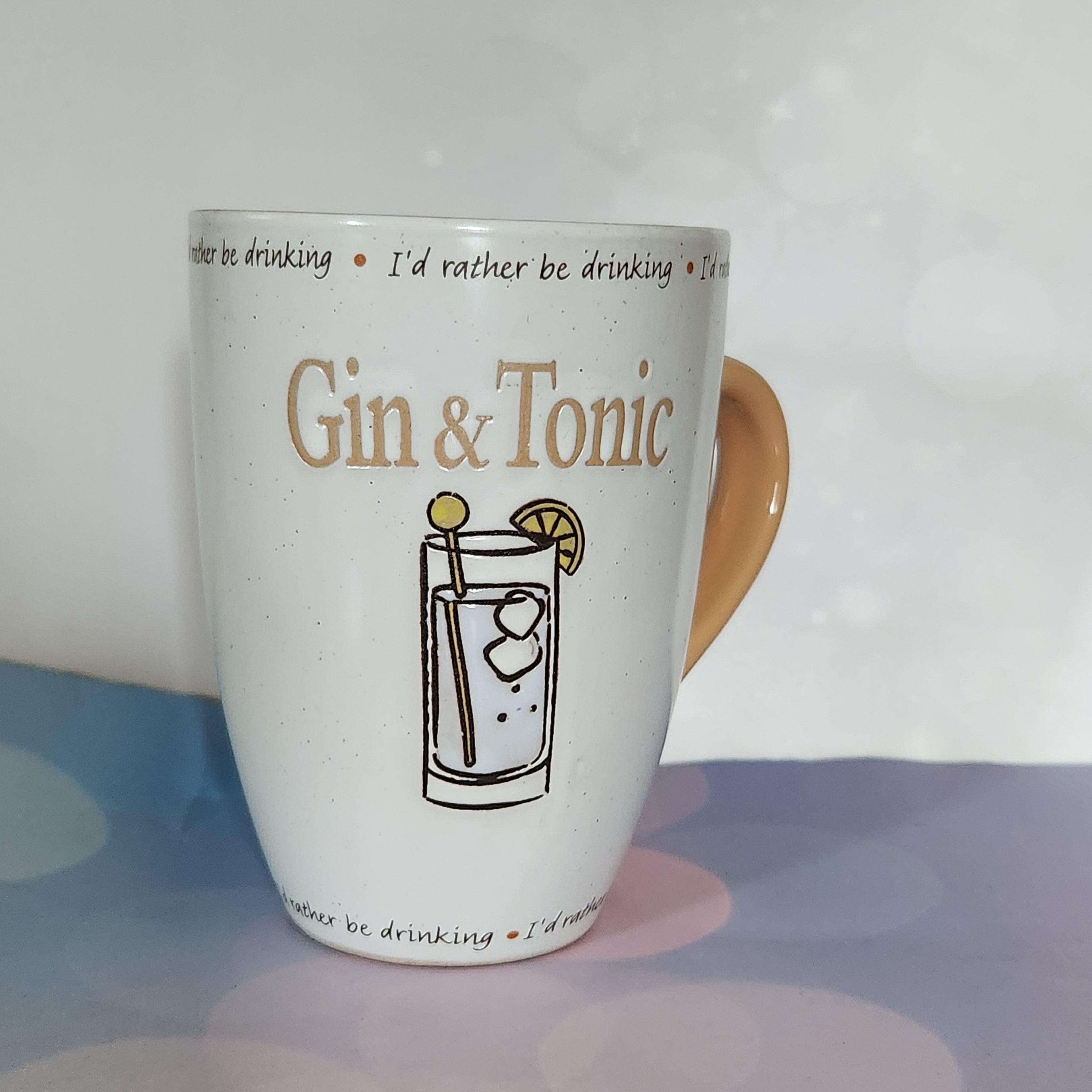 History & Heraldry GIN and TONIC Stoneware Mug Fun Mug for Gin Drinker ...