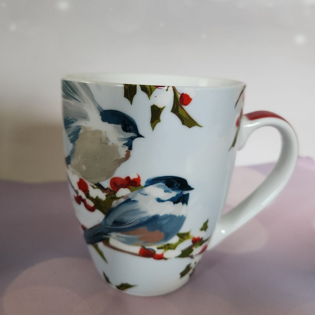 Martha Collins Mug Cup CHICKADEES BIRDS Porcelain Ceramic - Etsy
