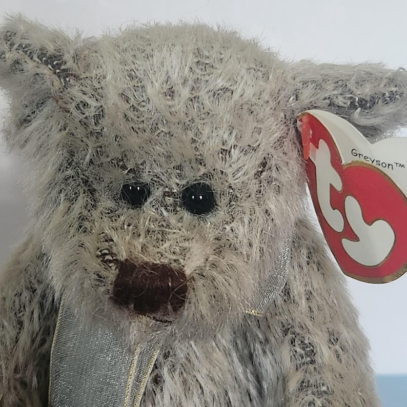 TY Bear - GREYSON - With Tag - Vintage, Traditional Bear, Sitting, - Etsy