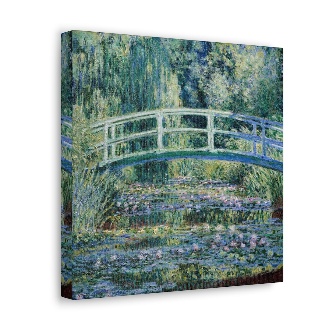 Water Lilies and Japanese Bridge by Claude Monet. Canvas Print. - Etsy
