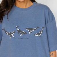 Y2K Orca Whale Graphic Shirt, 90s Style PNW Orca Tshirt, Retro Ocean ...