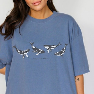 Humpback Whale Tshirt, Vintage Whale Comfort Colors Tee, Outdoor Nature ...