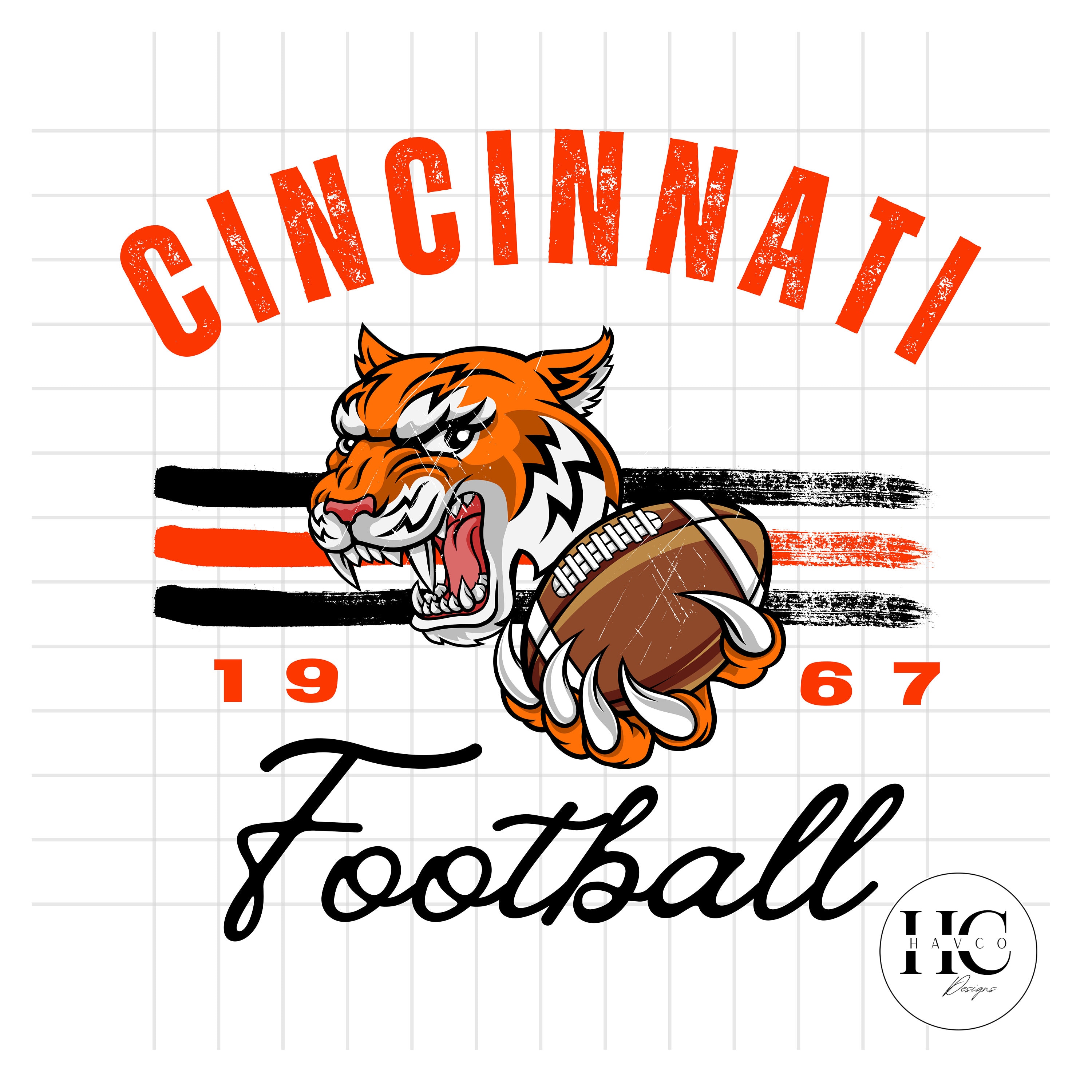 Cincinnati Football Png, American Football, Vintage Style Football ...