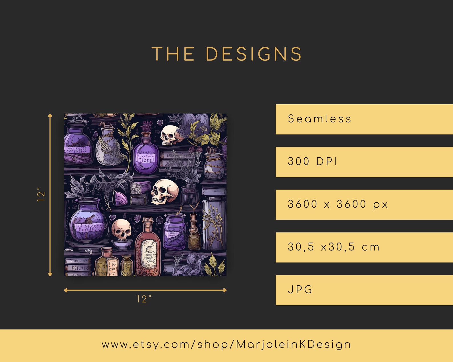 Witchy Spells and Potions Digital Paper, Seamless Witch Pattern ...