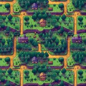 Stardew Valley Inspired Seamless Pattern, Seamless Digital Paper, Pixel ...