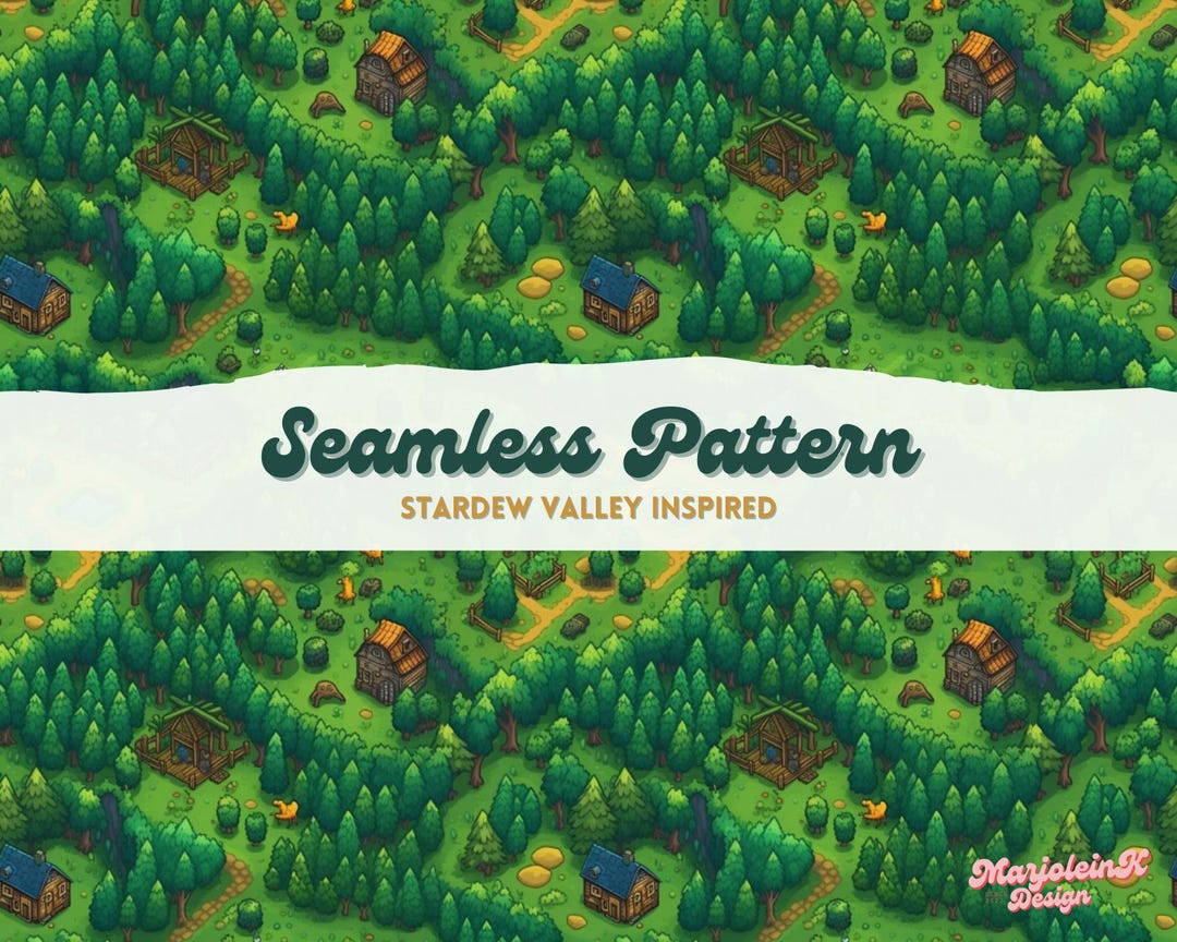 Stardew Valley Inspired Seamless Pattern, Seamless Digital Paper, Pixel ...