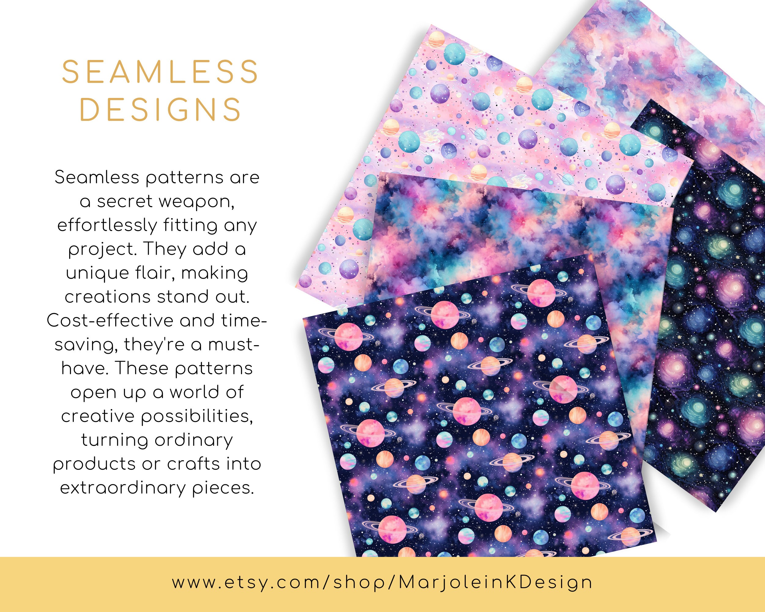 Pastel Galaxy Digital Paper, Galaxy Seamless Pattern, Fabric Design ...