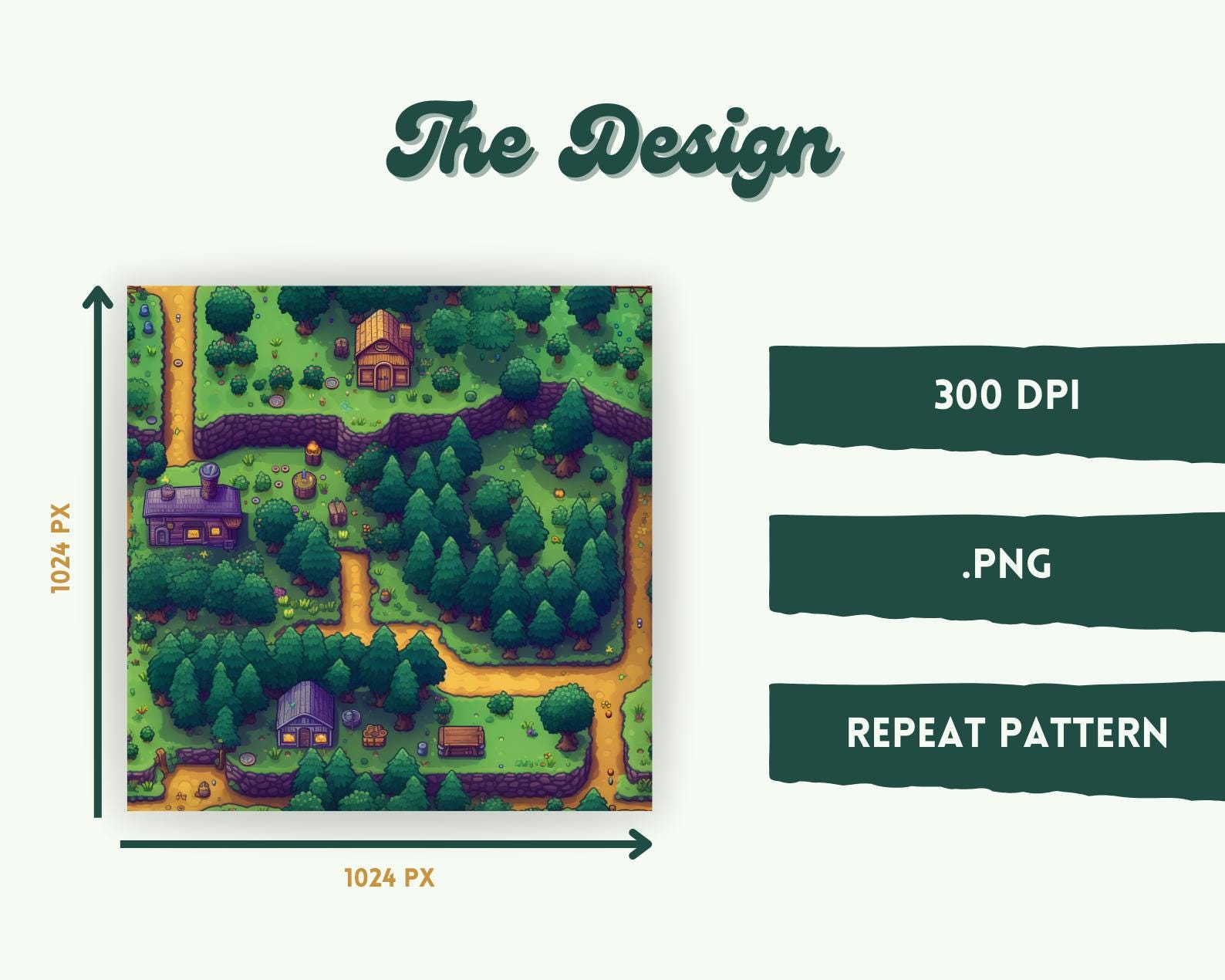 Stardew Valley Inspired Seamless Pattern, Seamless Digital Paper, Pixel ...