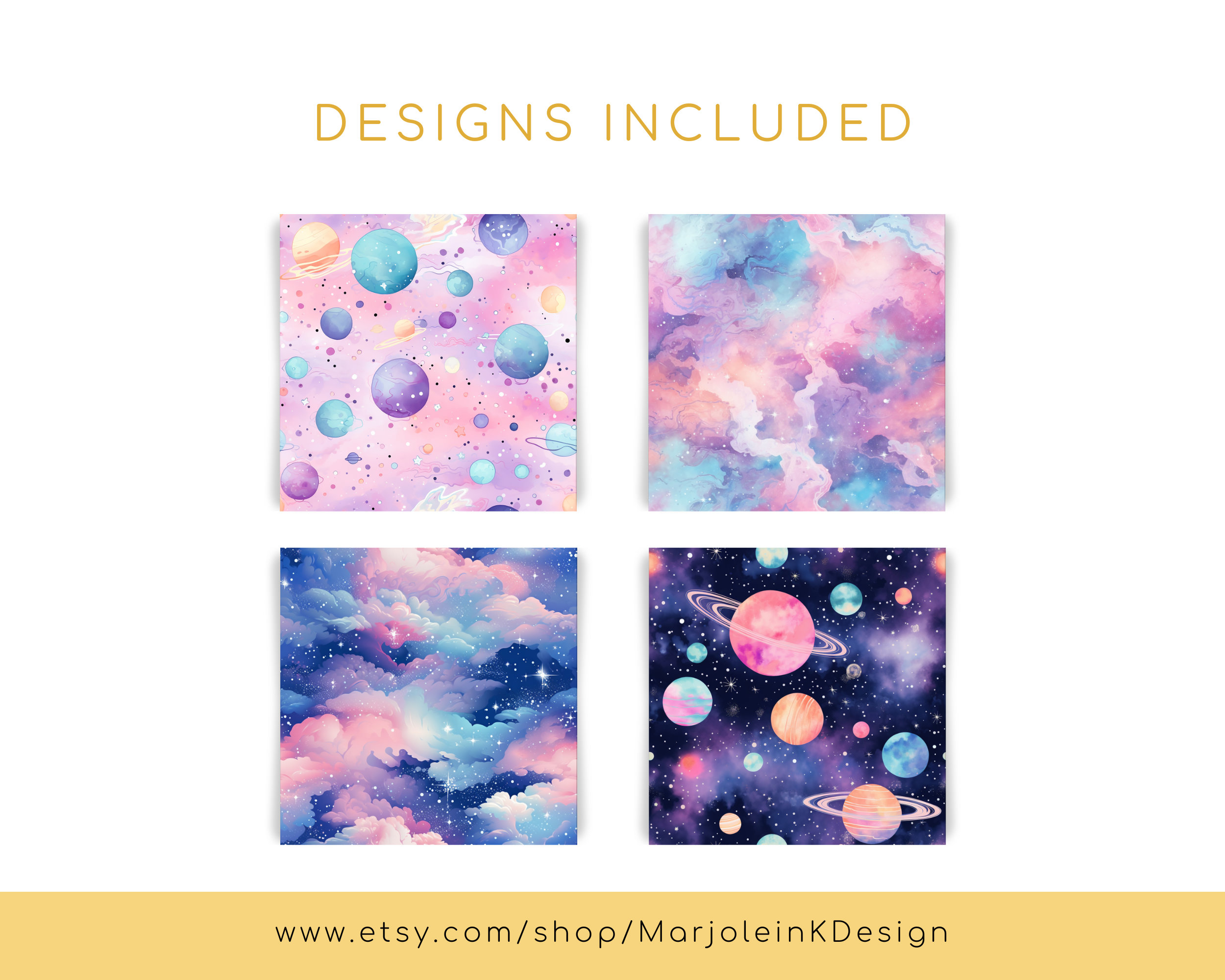 Pastel Galaxy Digital Paper, Galaxy Seamless Pattern, Fabric Design ...