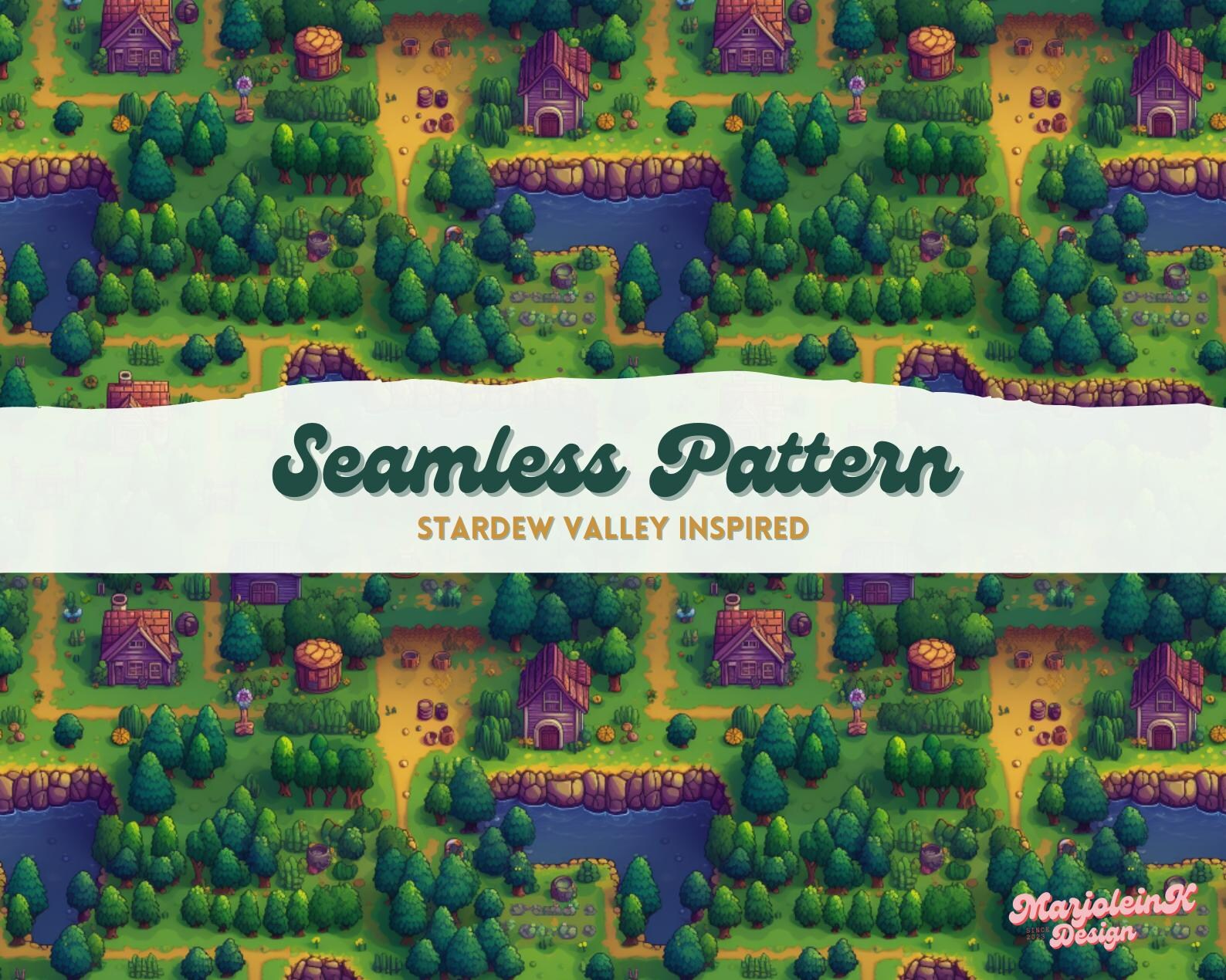 Stardew Valley Inspired Seamless Pattern, Seamless Digital Paper, Pixel ...