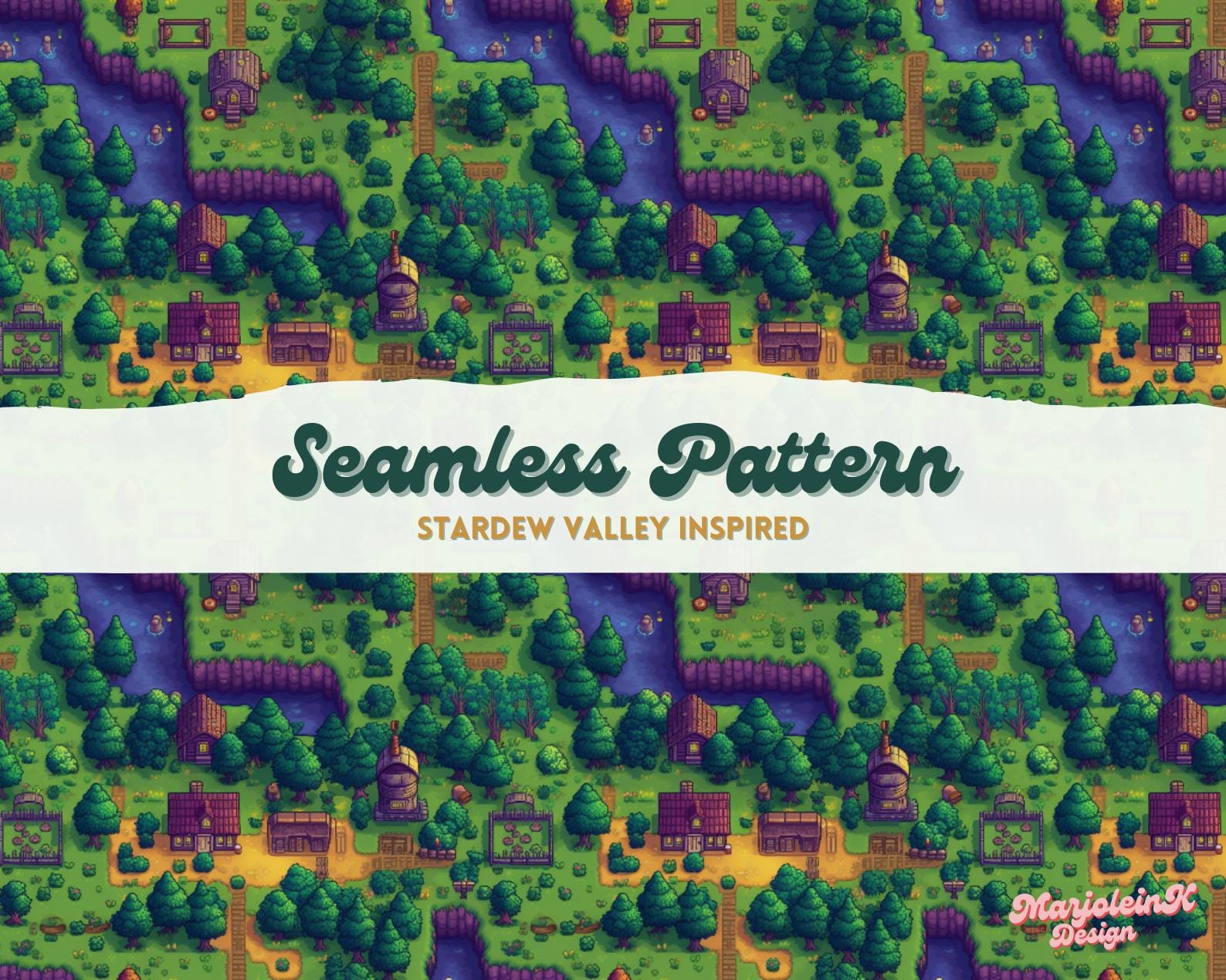 Stardew Valley Inspired Seamless Pattern, Seamless Digital Paper, Pixel ...