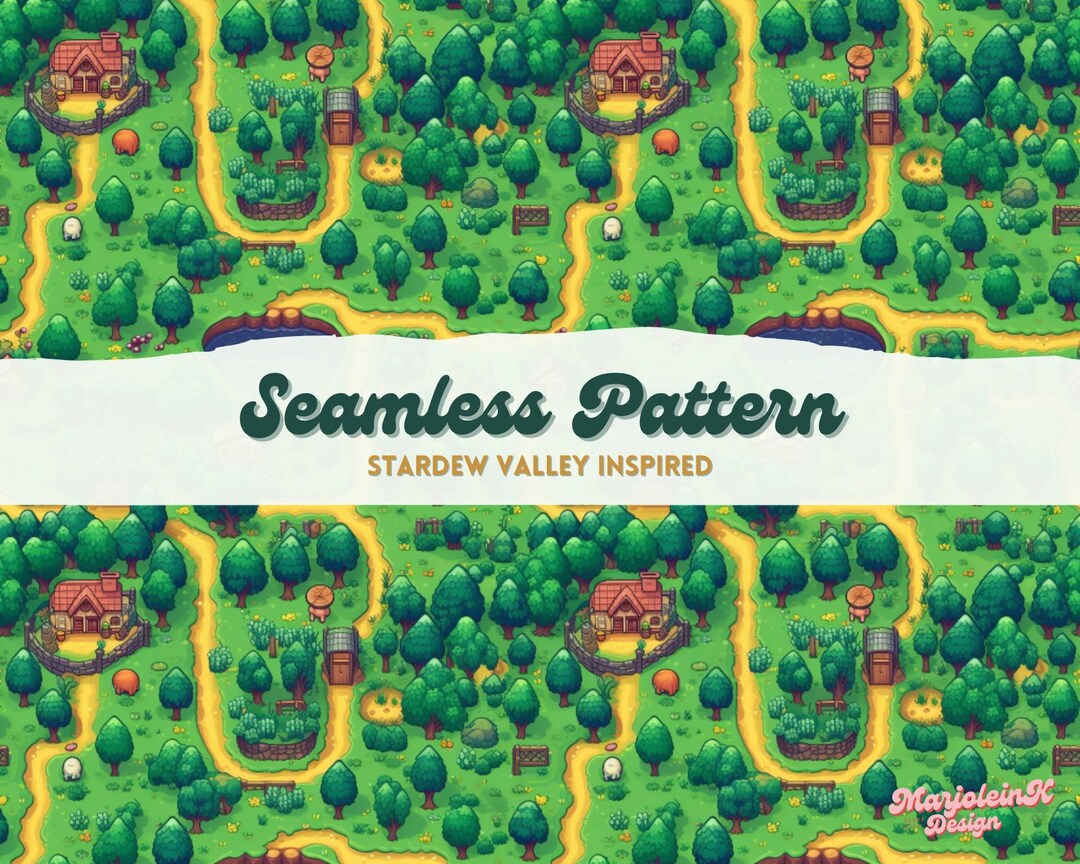 Stardew Valley Inspired Seamless Pattern, Seamless Digital Paper, Pixel ...
