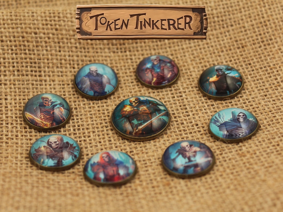 Skeletons RPG Tokens Glass and Metal Deluxe Tokens Handmade by the ...