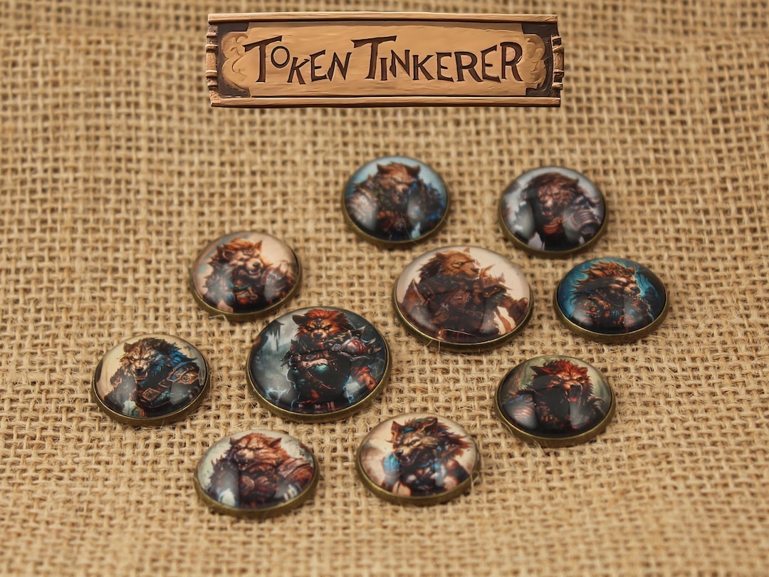 Gnolls RPG Tokens Glass and Metal Deluxe Tokens Handmade by the Token ...