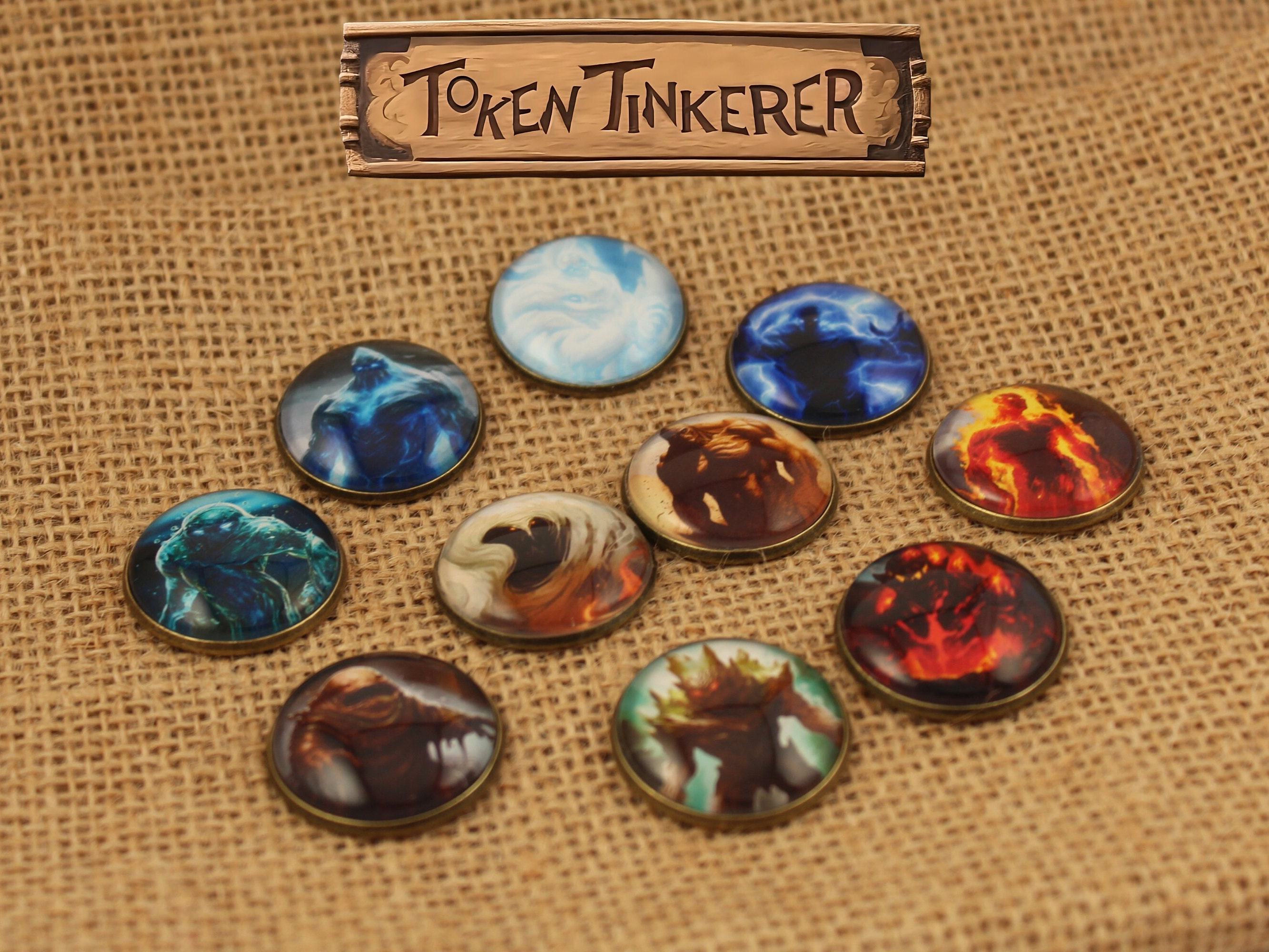 Elementals RPG Tokens Glass and Metal Deluxe Tokens Handmade by the ...