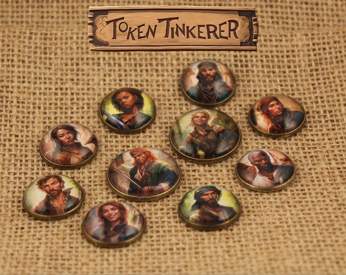 Bandits RPG Tokens Glass and Metal Deluxe Tokens Handmade by the Token ...