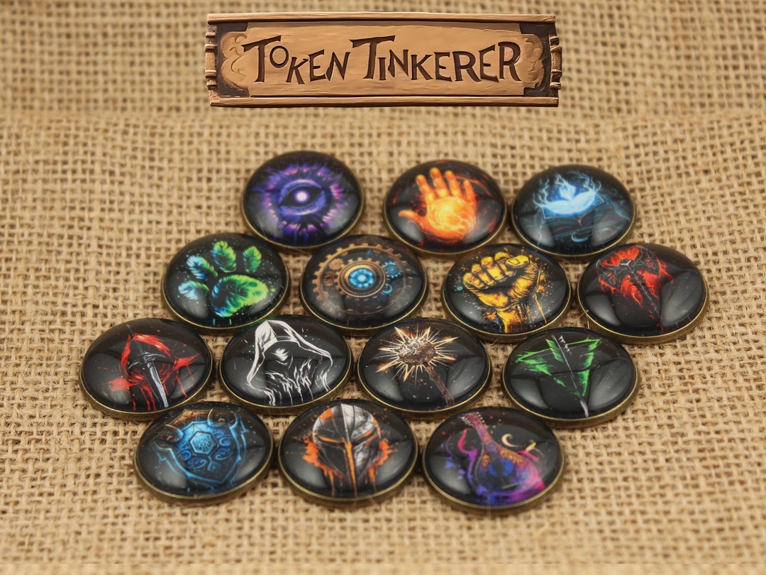 RPG Dnd Classes Tokens Glass and Metal Deluxe Tokens Handmade by the ...