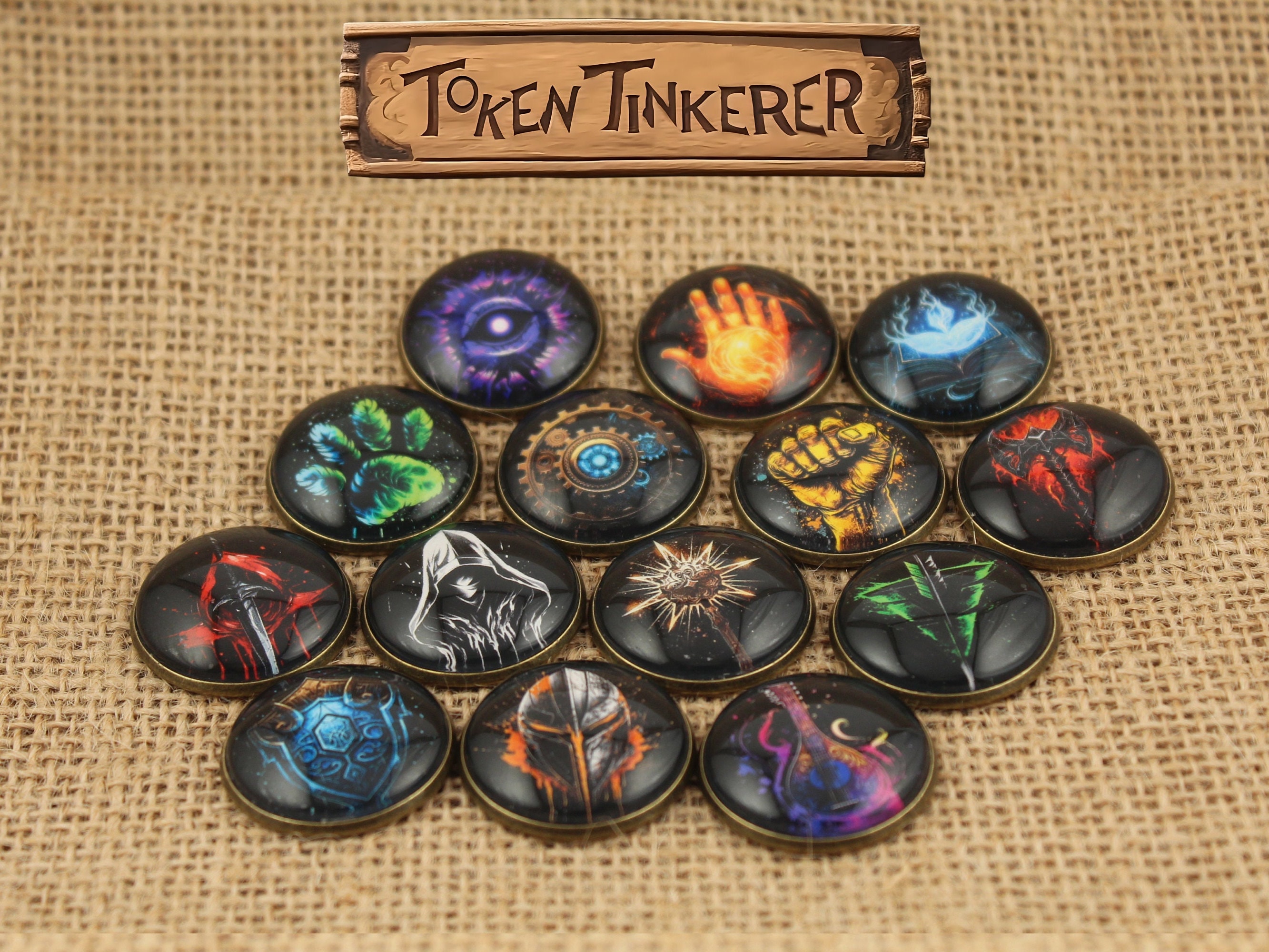 RPG Dnd Classes Tokens Glass and Metal Deluxe Tokens Handmade by the ...