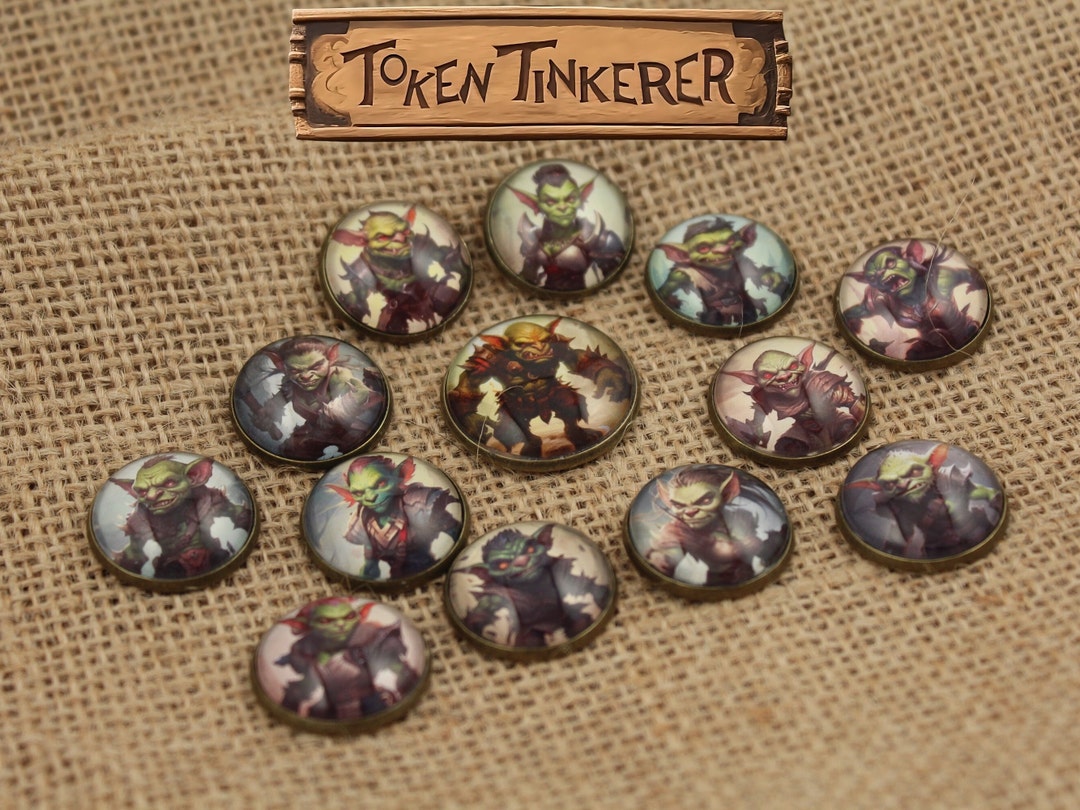 Goblins RPG Tokens Glass and Metal Deluxe Tokens Handmade by the Token ...