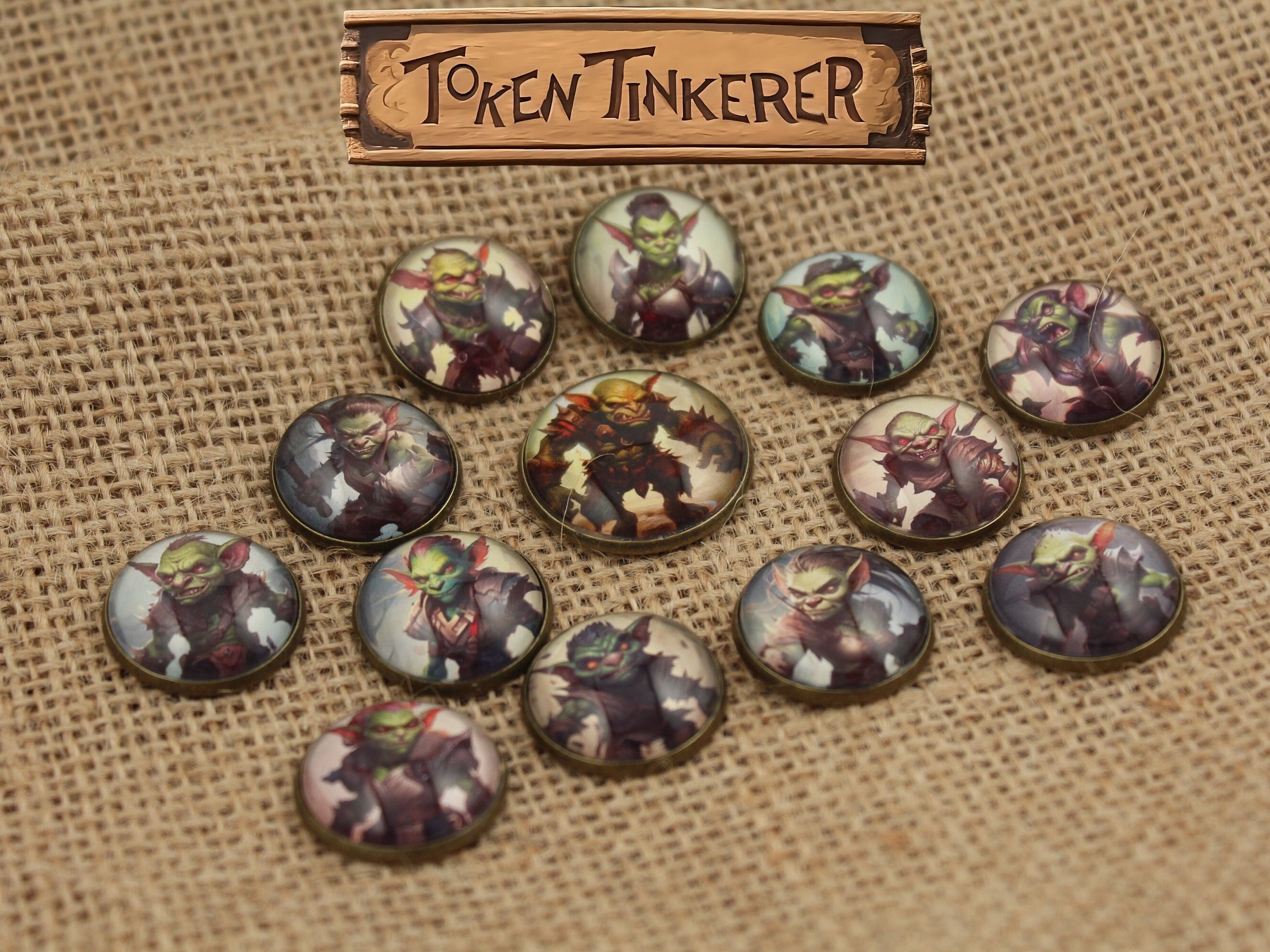 Goblins RPG Tokens Glass and Metal Deluxe Tokens Handmade by the Token ...