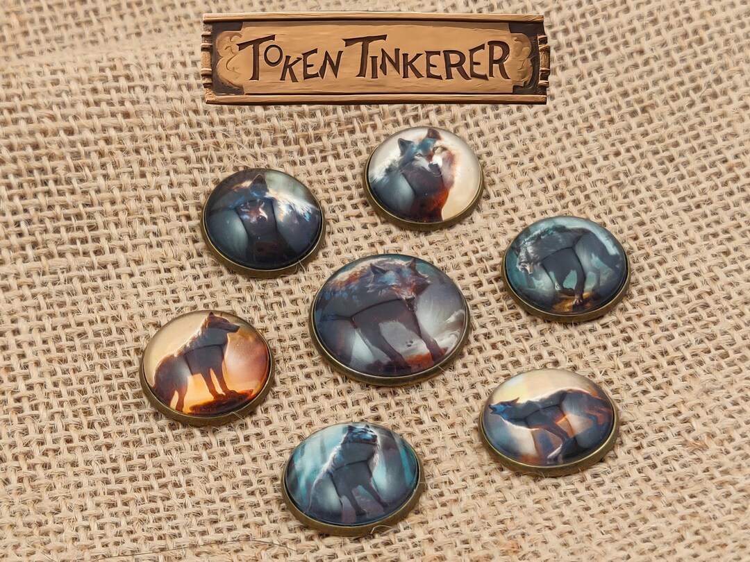 Wolves RPG Tokens Glass and Metal Deluxe Tokens Designed - Etsy