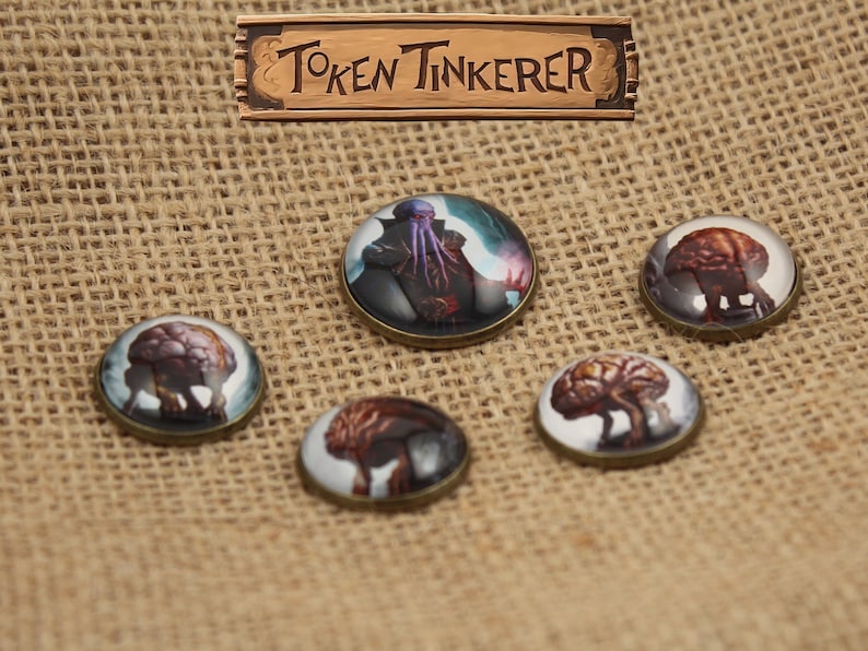 Mind Flayer and Intellect Devourers RPG Tokens Glass and Metal Deluxe ...
