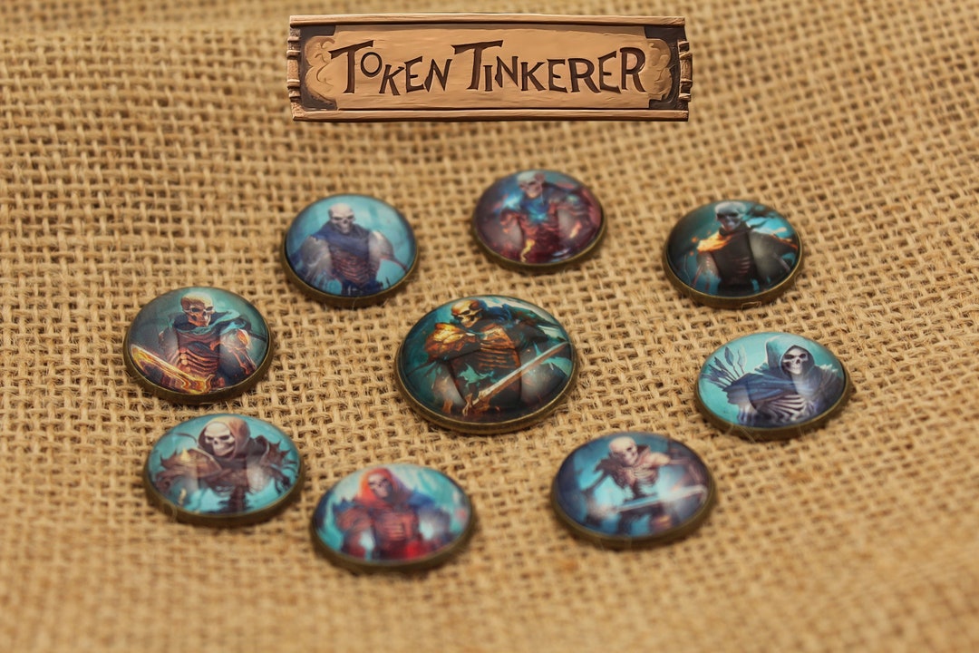 Skeletons RPG Tokens Glass and Metal Deluxe Tokens - Etsy