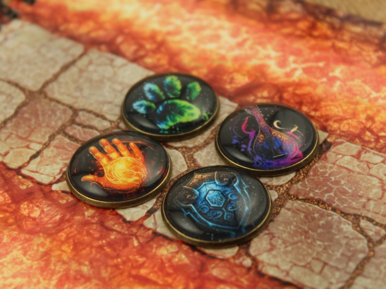 RPG Dnd Classes Tokens Glass and Metal Deluxe Tokens Handmade by the ...