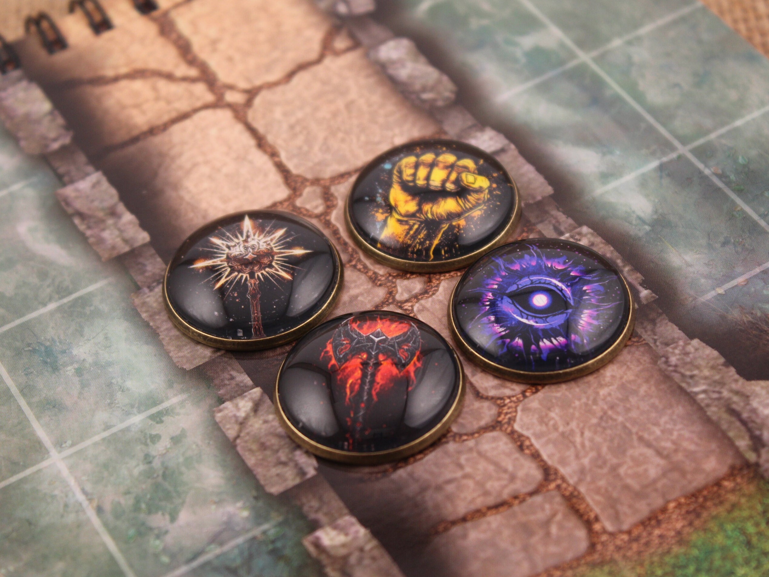 RPG Dnd Classes Tokens Glass and Metal Deluxe Tokens Handmade by the ...
