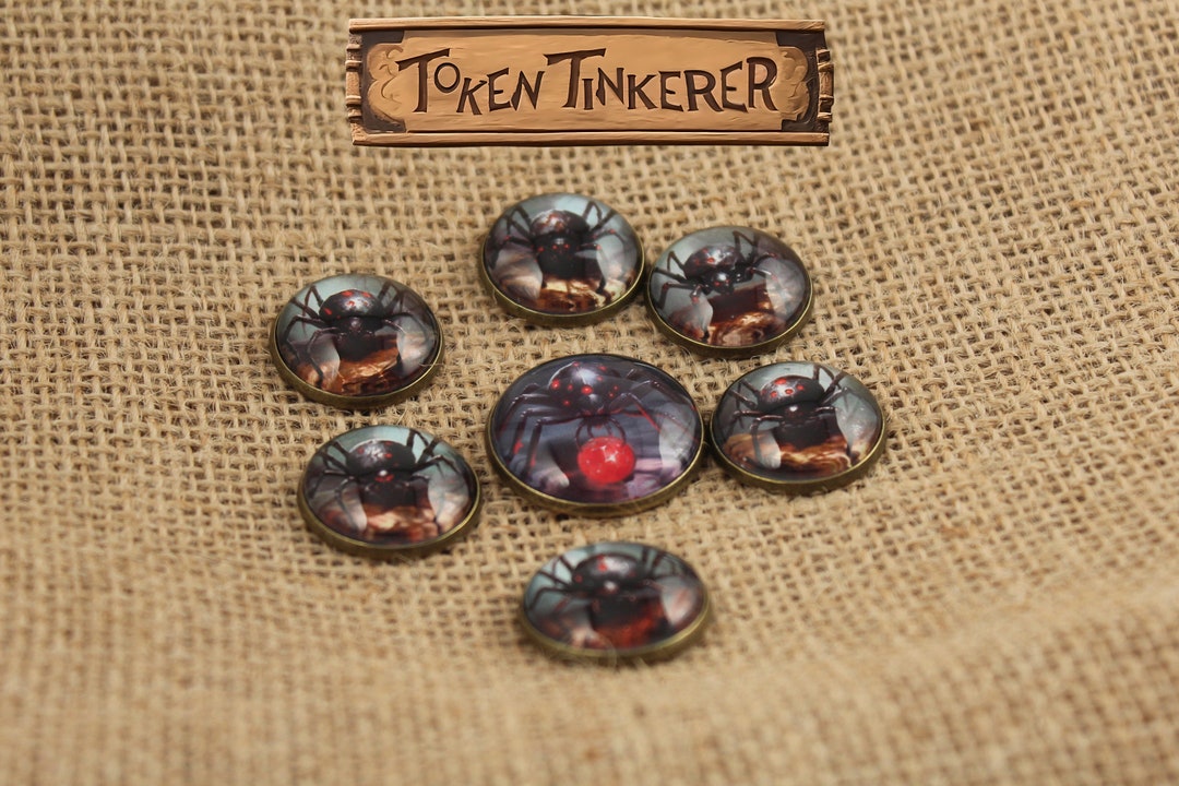 Spiders and Matriarch RPG Tokens Glass and Metal Deluxe Tokens Handmade ...